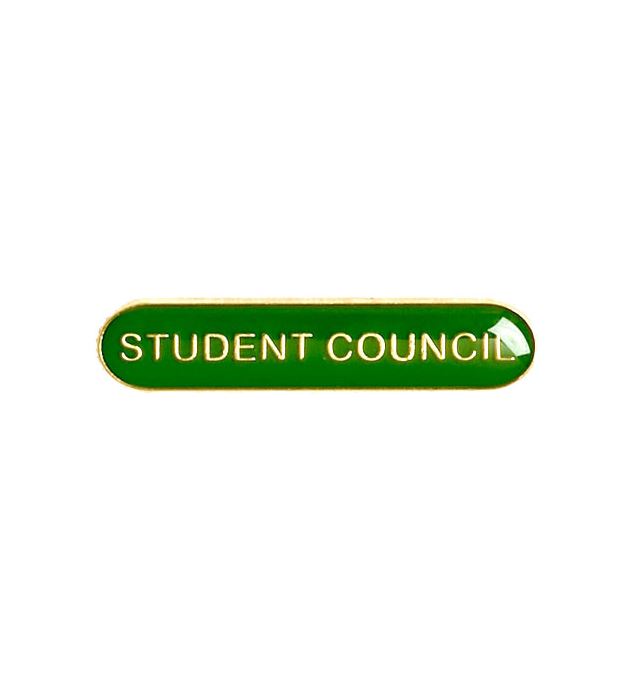 Student Council Lapel Bar Badge Green 40mm x 8mm