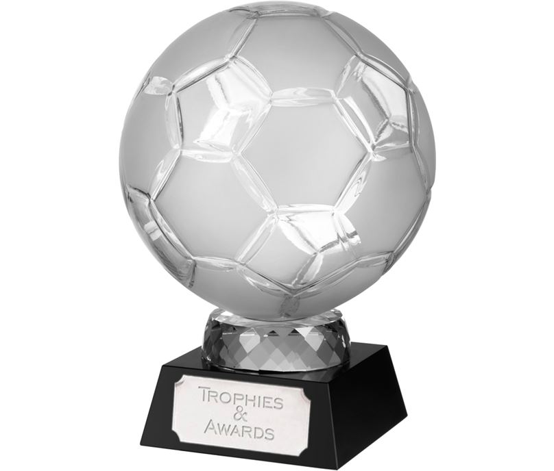 Large Crystal Football Award on Black Base 30.5cm (12")