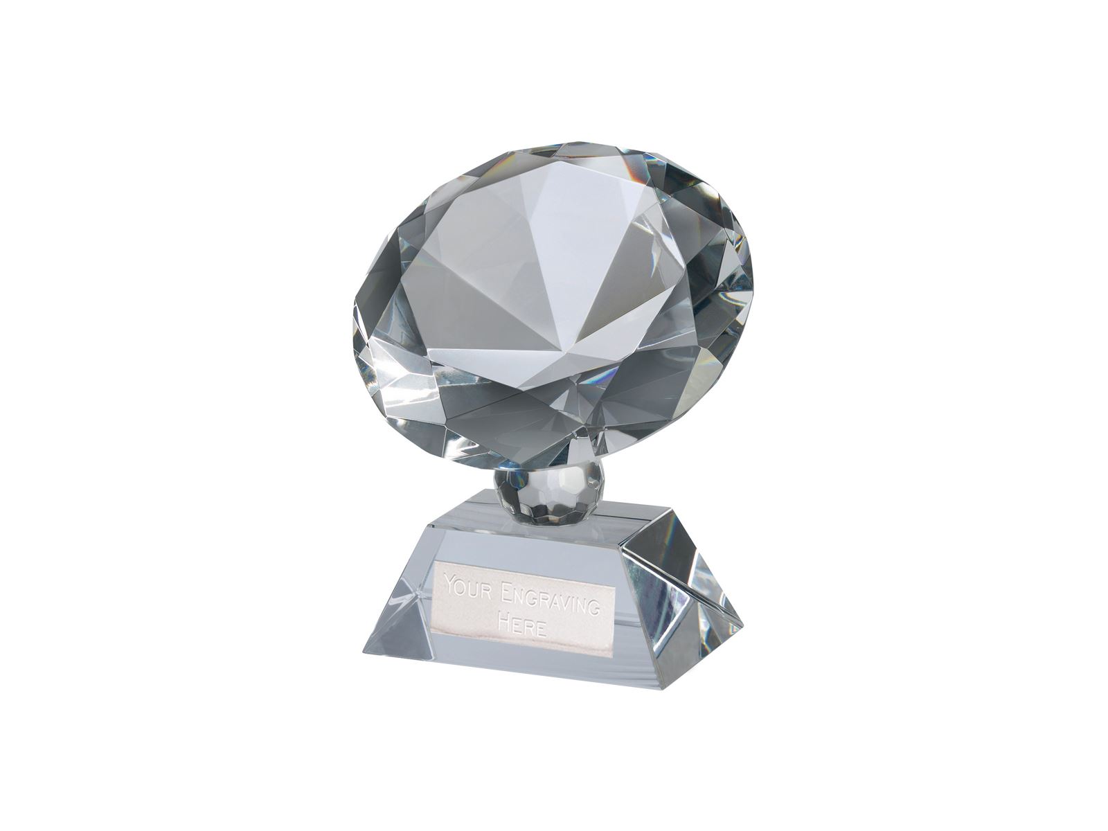 Optical Crystal Diamond Glass Award 9cm (3.5")
