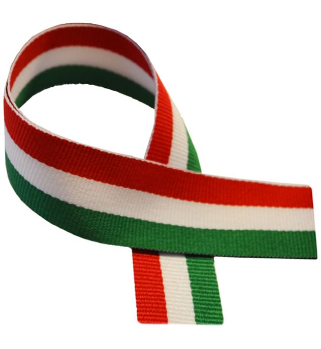 Green, White & Red Medal Ribbon 80cm (32")