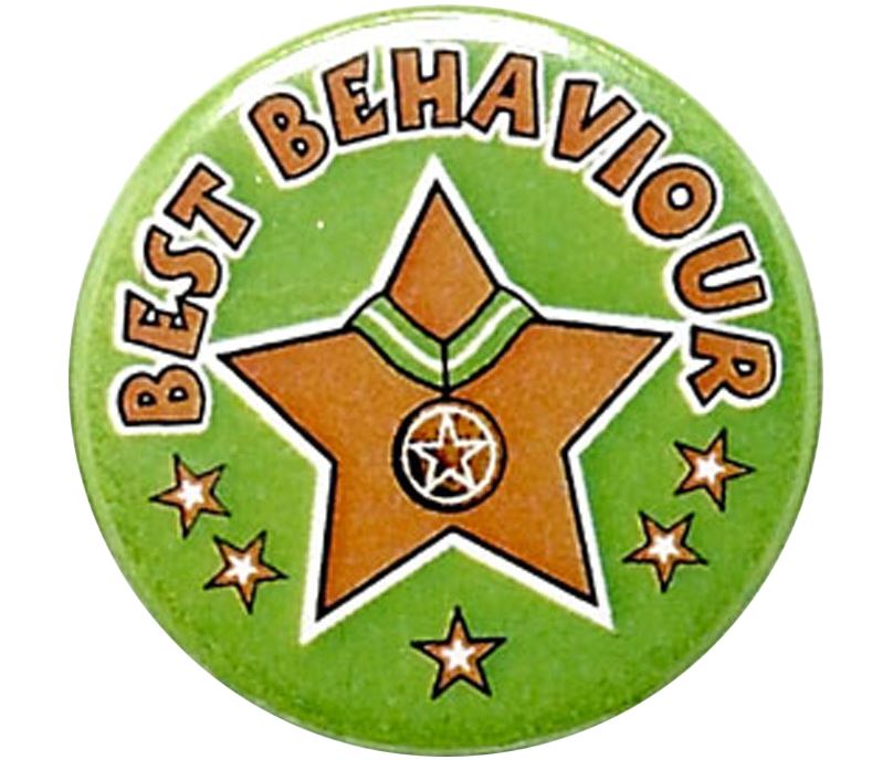 Green Best Behaviour Pin Badge 25mm (1")