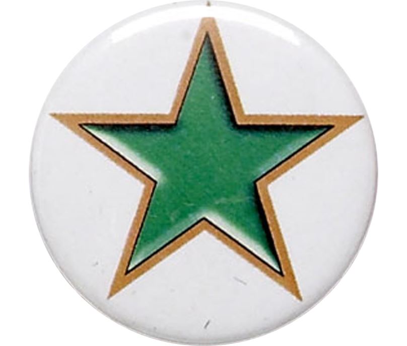 Green Star Pin Badge 25mm (1")
