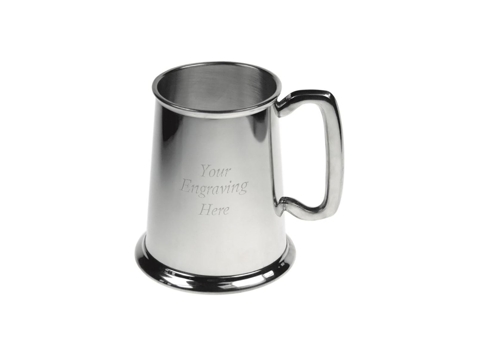 Plain Glass Bottom 1pt Sheffield Pewter Tankard 11.5cm (4.5")