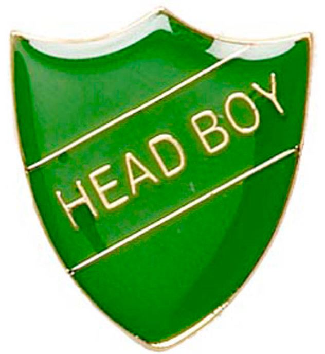 Head Boy Shield Badge Green 22mm x 25mm