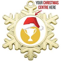 Christmas Snowflake Medal Gold 50mm (2")