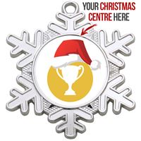 Christmas Snowflake Medal Silver 50mm (2")