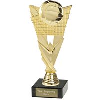 Valour Volleyball Trophy on Marble Base Gold 21cm (8.25")