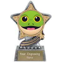 Frog Emoji Trophy by Infinity Stars Antique Silver 10cm (4")