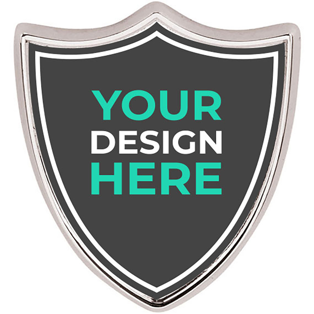 Custom Insert Shield Pin Badge 2.5cm (1")