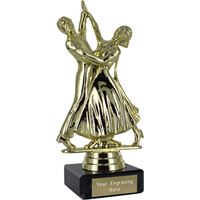 Gold Ballroom Dancing Trophy on a Marble Base 16.5cm (6.5")