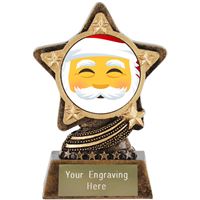 Christmas Santa Trophy By Infinity Stars Antique Gold 10cm (4")