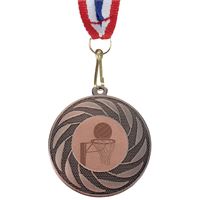 Spiral Glory Netball Medal With Medal Ribbon Bronze 50mm (2")
