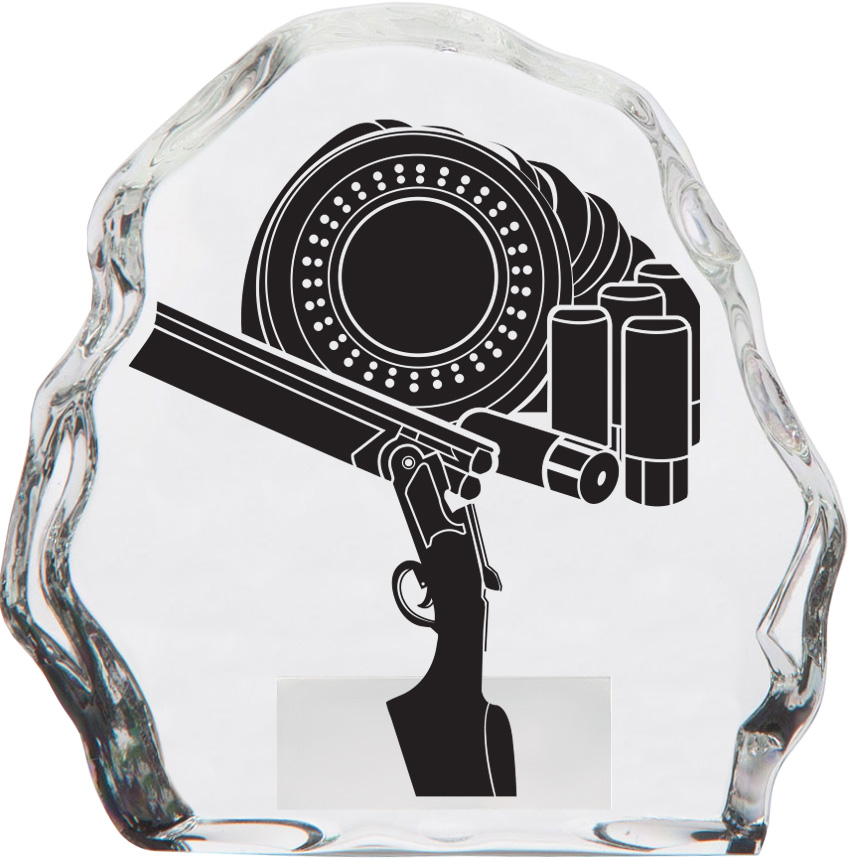 Glacier Clay Pigeon Shooting Trophy Clear 9cm (3.5")