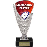 Managers Player Rugby Trophy Silver by Utopia 18.5cm (7.25")