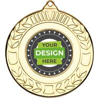 Wreath Custom Insert Medal Gold 50mm (2")