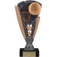 Utopia Netball Trophy on Marble Base Antique Silver 18.5cm (7.25")