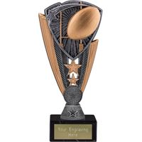 Utopia Rugby Trophy on Marble Base Antique Silver 19.5cm (7.75")