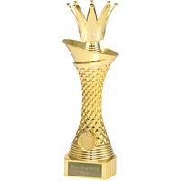 Crown Achievement Trophy Heavyweight Tower Gold Shine 28cm (11")