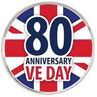 VE Day Pin Badge 80th Anniversary 2.5cm (1")
