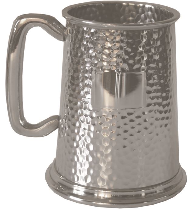 Full Hammered 1pt Sheffield Pewter Tankard 12.5cm (5")