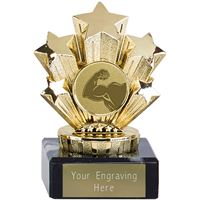 Gold Star Strongman Trophy On Marble Base 9.5cm (3.75")