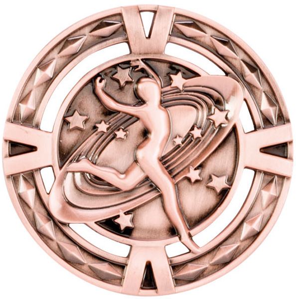 Bronze Diamond Pattern Dance Medal 6cm (2.25")