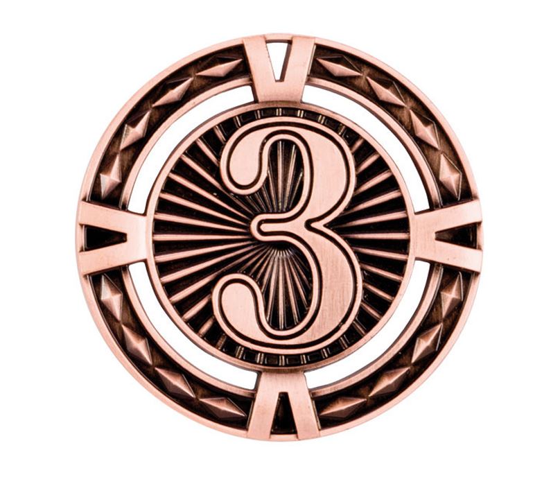 Bronze Diamond Pattern 3rd Place Medal 6cm (2.25")