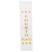4th Place Award Ribbon White 20cm x 5cm (8" x 2")