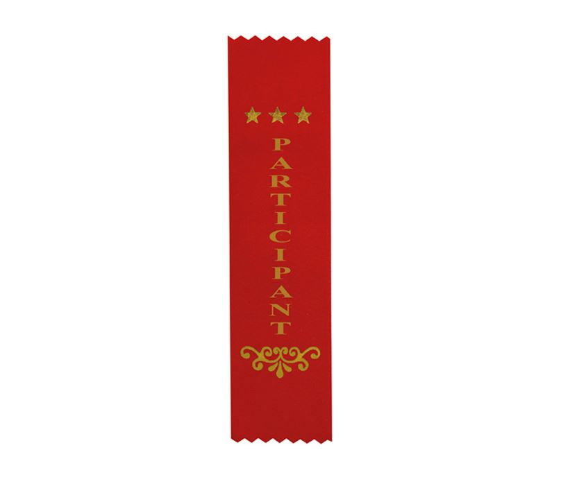 Participant Award Ribbon Red 20cm x 5cm (8" x 2")