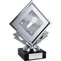 Diamond Singing Trophy on Marble Base Silver 16.5cm (6.5")