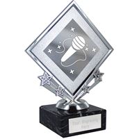 Diamond Singing Trophy on Marble Base Silver 18.5cm (7.25")