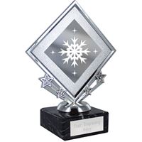 Diamond Snowflake Trophy on Marble Base Silver 18.5cm (7.25")
