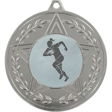 Female Rugby Player Medals | Trophy Store