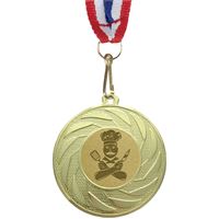 Spiral Glory Baking Medal with Medal Ribbon Gold 50mm (2")