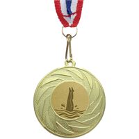 Spiral Glory Diving Medal with Medal Ribbon Gold 50mm (2")