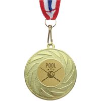 Spiral Glory Pool Medal with Medal Ribbon Gold 50mm (2")