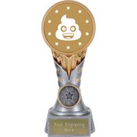 Novelty Poo Trophy iKon Antique Silver & Gold 17.5cm (6.75")