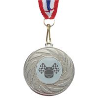 Spiral Glory Motorsport Medal with Medal Ribbon Silver 50mm (2")