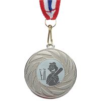Spiral Glory Duck Medal with Medal Ribbon Silver 50mm (2")