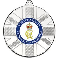 King Charles III Coronation Silver Union Flag Medal 50mm (2")