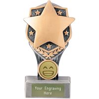 Falcon Smiley Face Trophy Antique Silver 15cm (6")